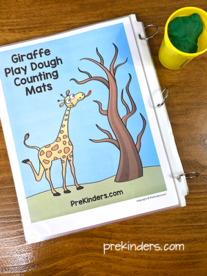 Feed the Giraffe Play Dough Mats - PreKinders Preschool Activities