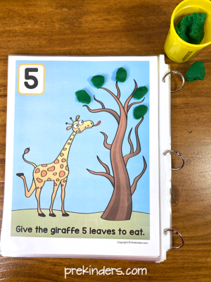 Feed the Giraffe Play Dough Mats - PreKinders Preschool Activities