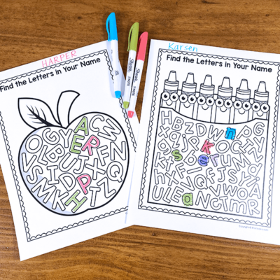 Find the Letters in Your Name Activities - PreKinders Preschool Activities