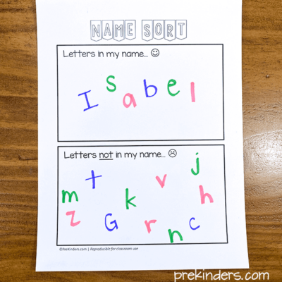 Find the Letters in Your Name Activities - PreKinders Preschool Activities