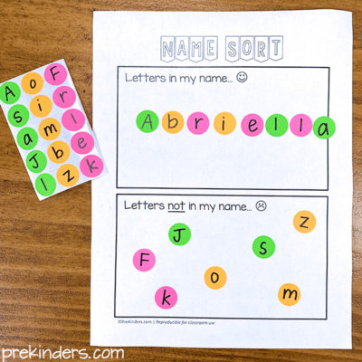 Find the Letters in Your Name Activities - PreKinders Preschool Activities