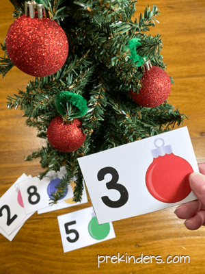 Christmas Math Activity for Preschoolers: Decorate the Tree