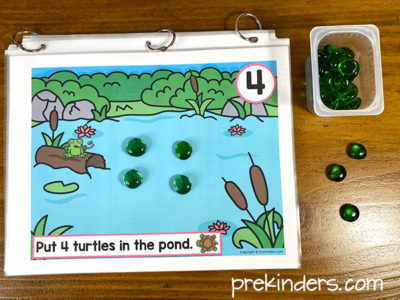Pond Turtle Play Dough Math Mats - PreKinders Preschool Activities