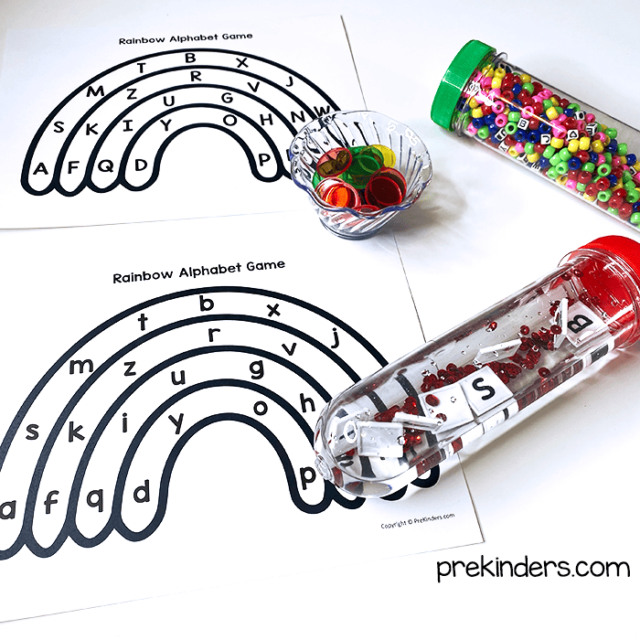 Rainbow Alphabet Game - PreKinders Preschool Activities