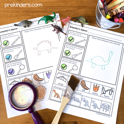 Dinosaur Fossil Dig Activity - PreKinders Preschool Activities